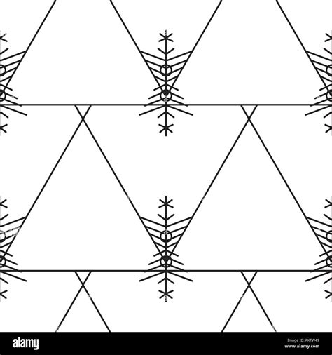 seamless symmetrical pattern with a triangles thin black lines white