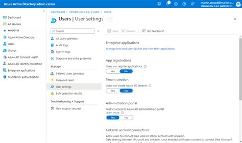 Tenant Creation For Users Setting In Azure Ad Martin Place