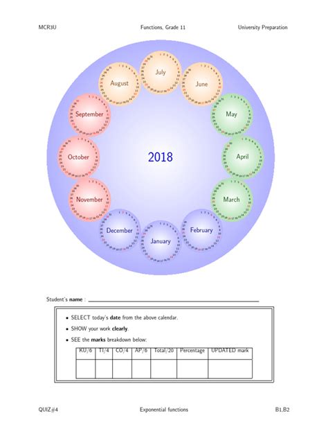 Mcr3u Quiz Exponential Functions Pdf