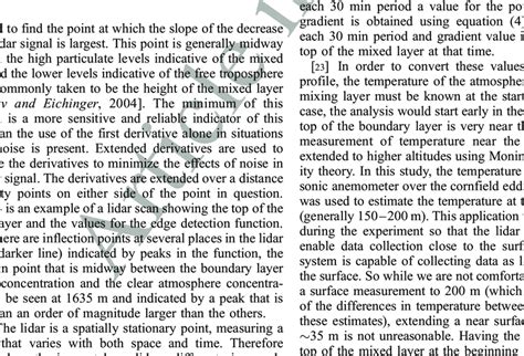 Example Of A Lidar Scan Showing The Top Of The Mixed Layer And The