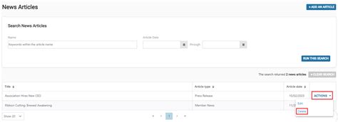 Managing News Articles MemberClicks Trade
