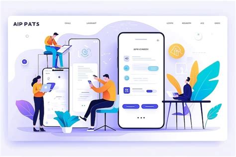 Premium Photo Mobile App Interaction Vector Illustration