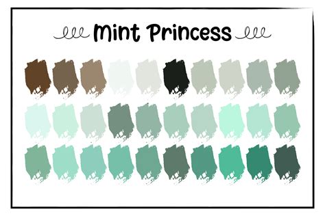 Mint Princess Procreate Palette Graphic By Poppy Blue · Creative Fabrica