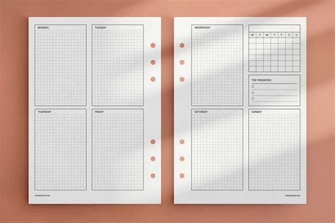 Undated Weekly Planner Printable Free Planner Insert