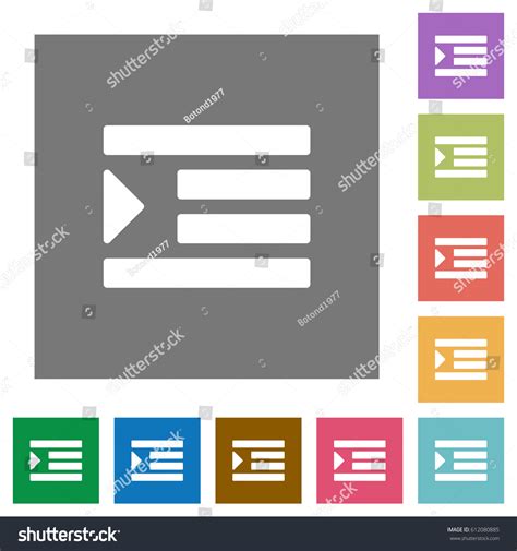 Increase Text Indentation Flat Icons On Stock Vector Royalty Free