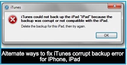 ITunes Could Not Restore The IPhone Because The Backup Was Corrupt