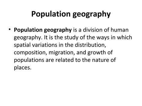Population Geography Ppt Geography Science