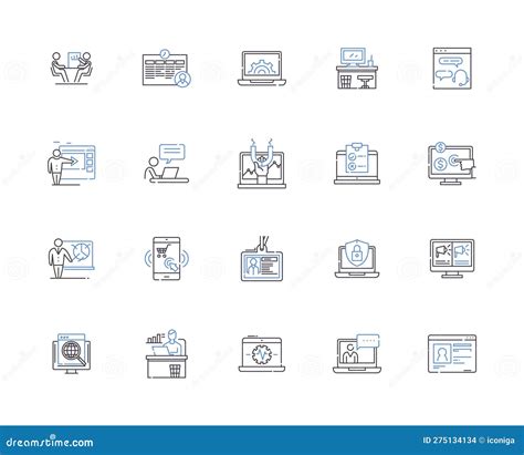 Digital Storefront Line Icons Collection E Commerce Online Shopping Digital Marketplace
