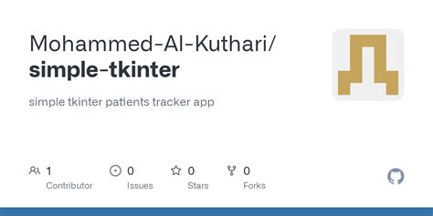 Github Mohammed Al Kutharisimple Tkinter Simple Tkinter Patients Tracker App