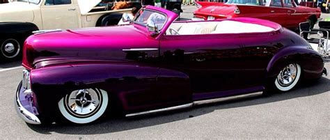 Purple Custom Car In Parking Lot