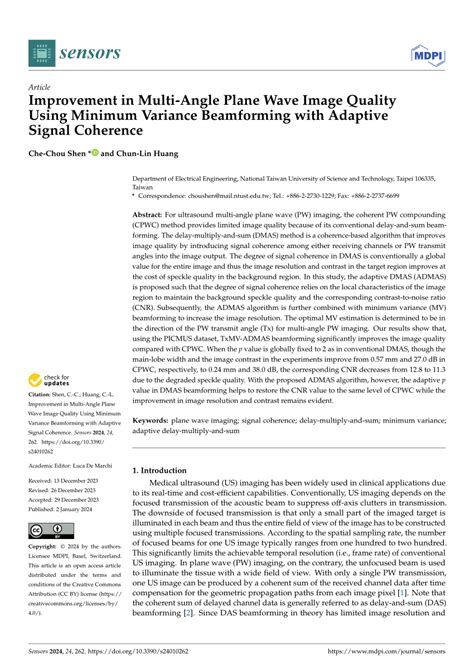 pdf improvement in multi angle plane wave image quality using minimum