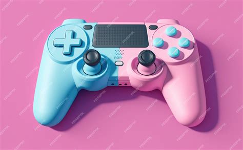 Premium Ai Image A Pink And Blue Xbox Controller With A White Controller On It