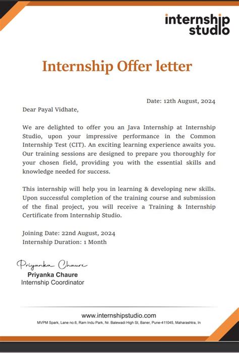 Payal Vidhate On Linkedin Java Internship Citcertified Learningjourney Nextstep