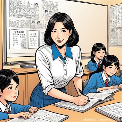Female Teacher Teaching Japanese Stable Diffusion Online