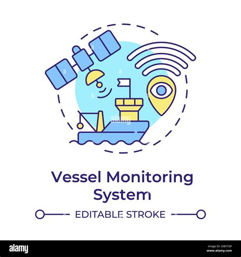 Vessel Monitoring System Multi Color Concept Icon Stock Vector Image