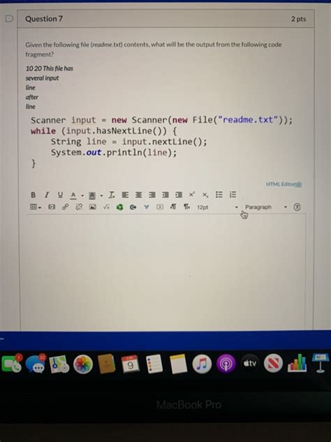 solved d question 7 2 pts given the following file