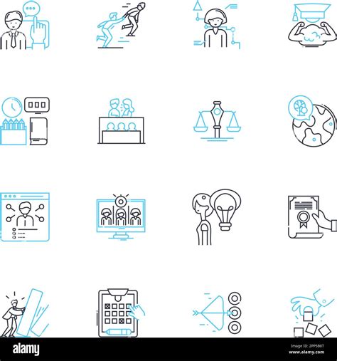 Interactive Teaching Linear Icons Set Engaging Innovative Responsive