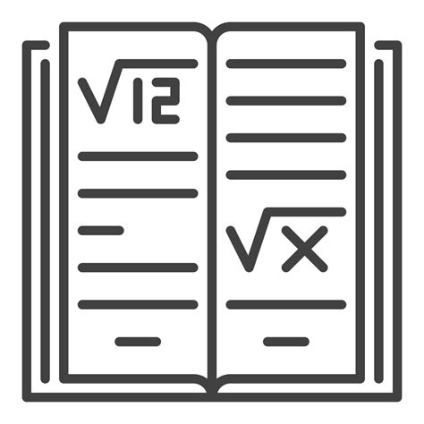 Mathematics Book Vector Math Education And Learning Concept Outline Icon 25348950 Vector Art At