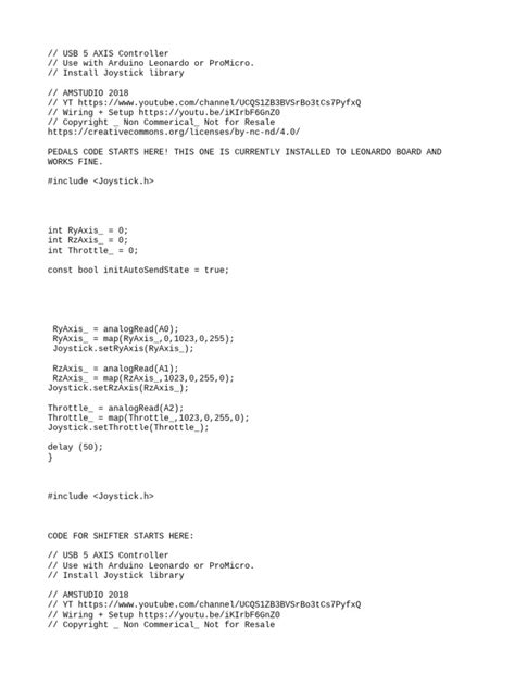 Logitech Shifter Pedals On Leonardo Pdf Computer Programming