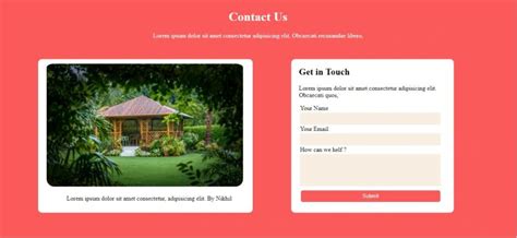 nikhil gond on linkedin contact us page use by html and css