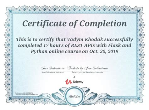 Vadym Khodak On Linkedin Udemy Restapi Python Flask