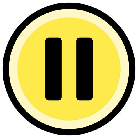 button pause yellow and black openclipart