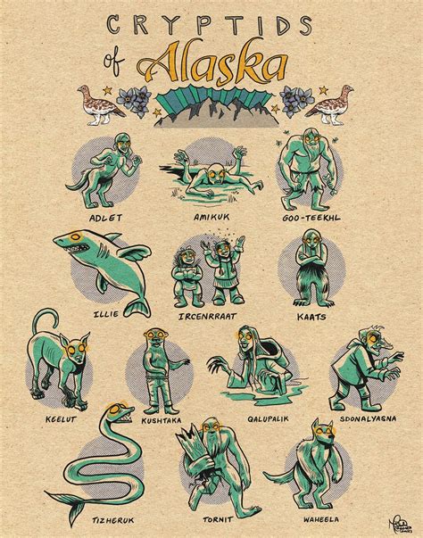 Famous Cryptids Of Alaska Print Etsy