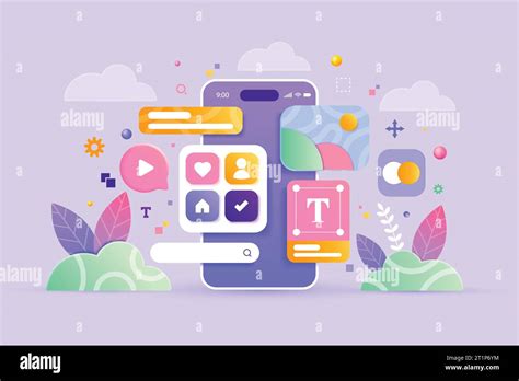 Mobile Application Software And Web Development With 3d Shapes Bar