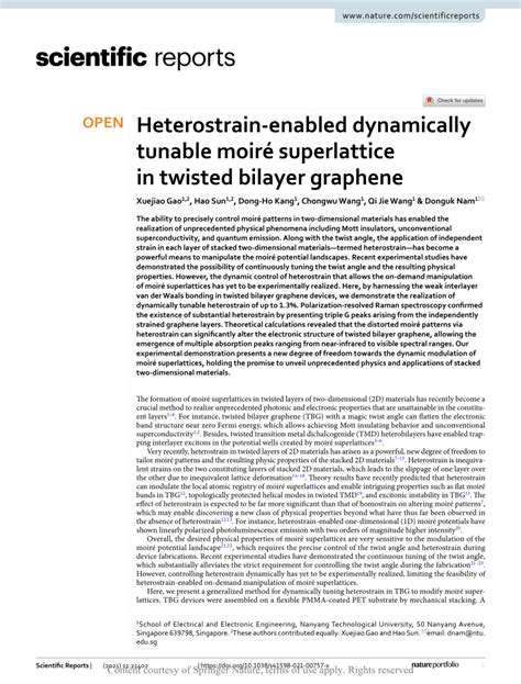 Pdf Heterostrain Enabled Dynamically Tunable Moiré Superlattice In Twisted Bilayer Graphene
