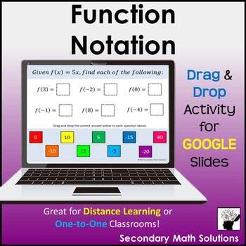 Function Notation Digital Drag Drop Activity Distance Learning