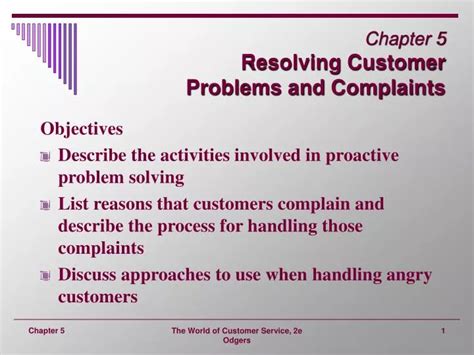 PPT Chapter 5 Resolving Customer Problems And Complaints PowerPoint