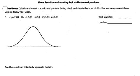solved more practice calculating test statistics and