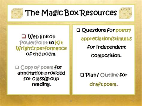 The Magic Box By Kit Wright Poetry Pack Teaching Resources