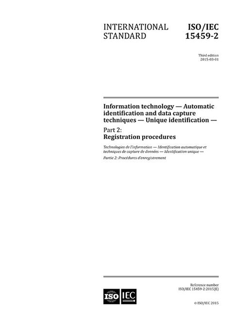 ISO IEC 15459 2 2015 IEC Normen VDE VERLAG