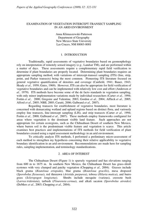 Pdf Examination Of Vegetation Intercept Transect Sampling In An Arid Environment