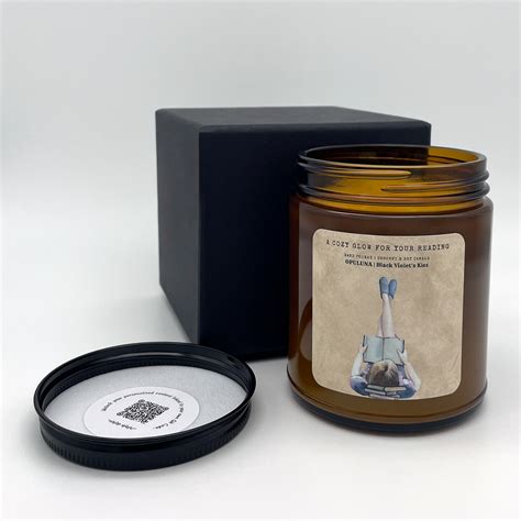Bookworm Candle With Custom Qr Code Book Inspired Handmade Candle