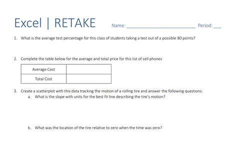 Excel Skills Assessment
