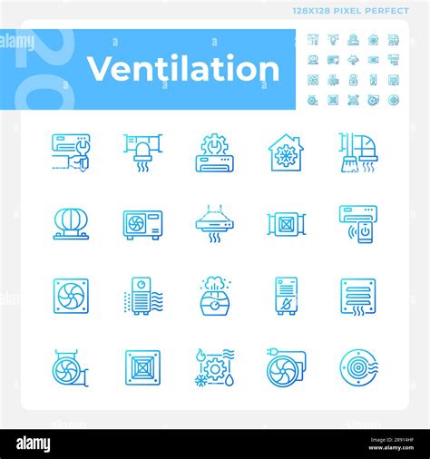 ventilation gradient linear vector icons set stock vector image and art