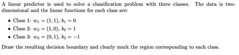 Solved A Linear Predictor Is Used To Solve A Classification
