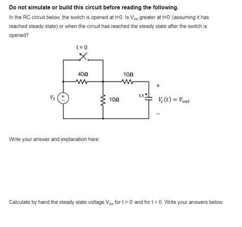 Solved Do Not Simulate Or Build This Circuit Before Reading The