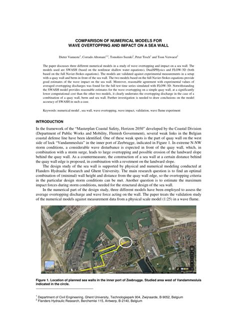Pdf Comparison Of Numerical Models For Wave Overtopping And Impact On