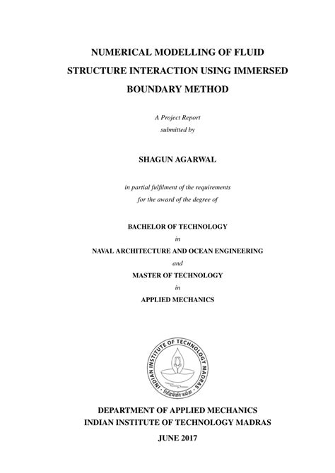 pdf numerical investigation of fluid structure interaction using
