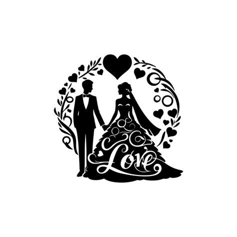 A Black And White Logo For A Wedding Premium Ai Generated Vector