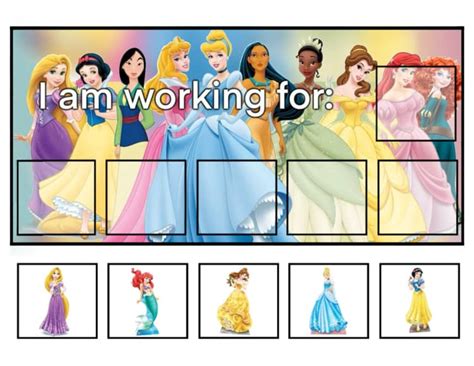 Disney Princess Token Board By Token Boards And Beyond Tpt
