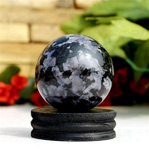 55MM Blue Indigo Gabbro Healing Metaphysical Power Stone Sphere Ball Mystic Merlinite Sphere ...