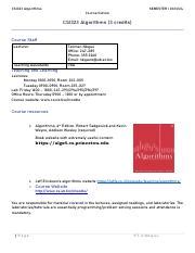 CSI323 Course Outline 2023 Pdf CSI323 Algorithms SEMESTER I 2023 24 Course Outline CSI323