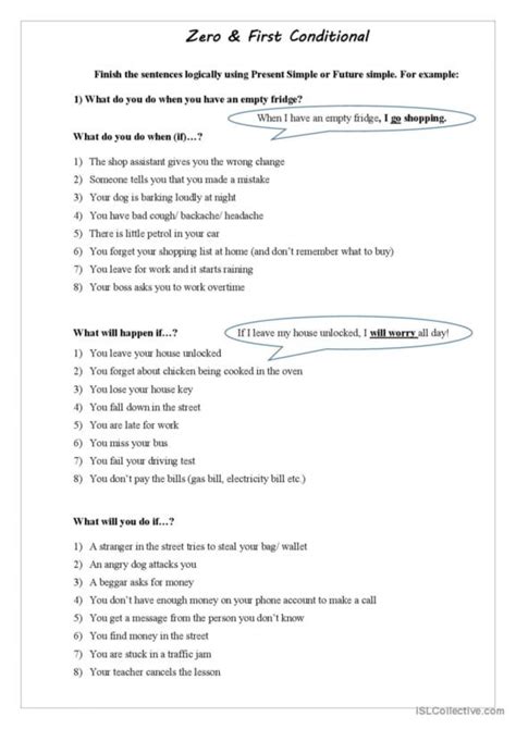 52 Conditional 0 Zero Conditional English Esl Worksheets P