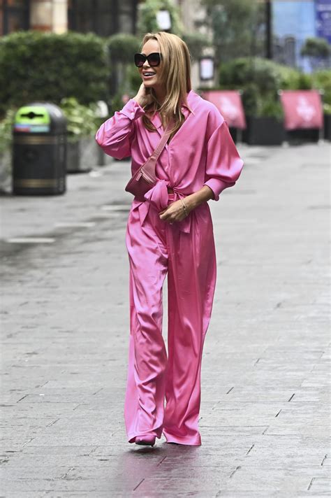 Amanda Holden In A Pink Jumpsuit Arrives At Heart Radio In London 0923