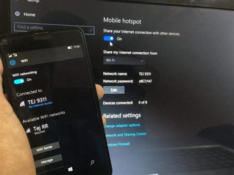 how to create hotspot in windows 10 pc to share internet