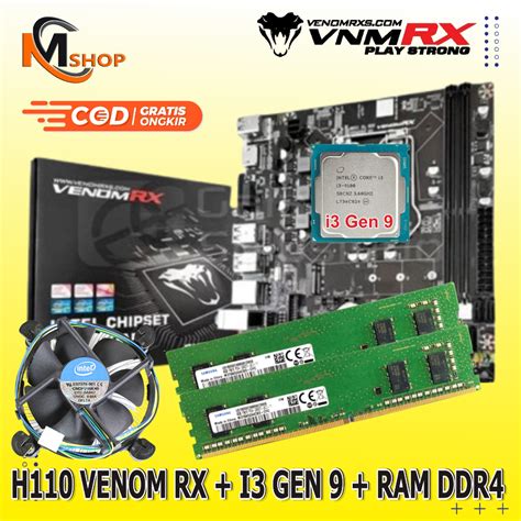 Jual Paket Mobo Motherboard Mainboard H Venom Rx New Lga Dan Processor Intel Core I